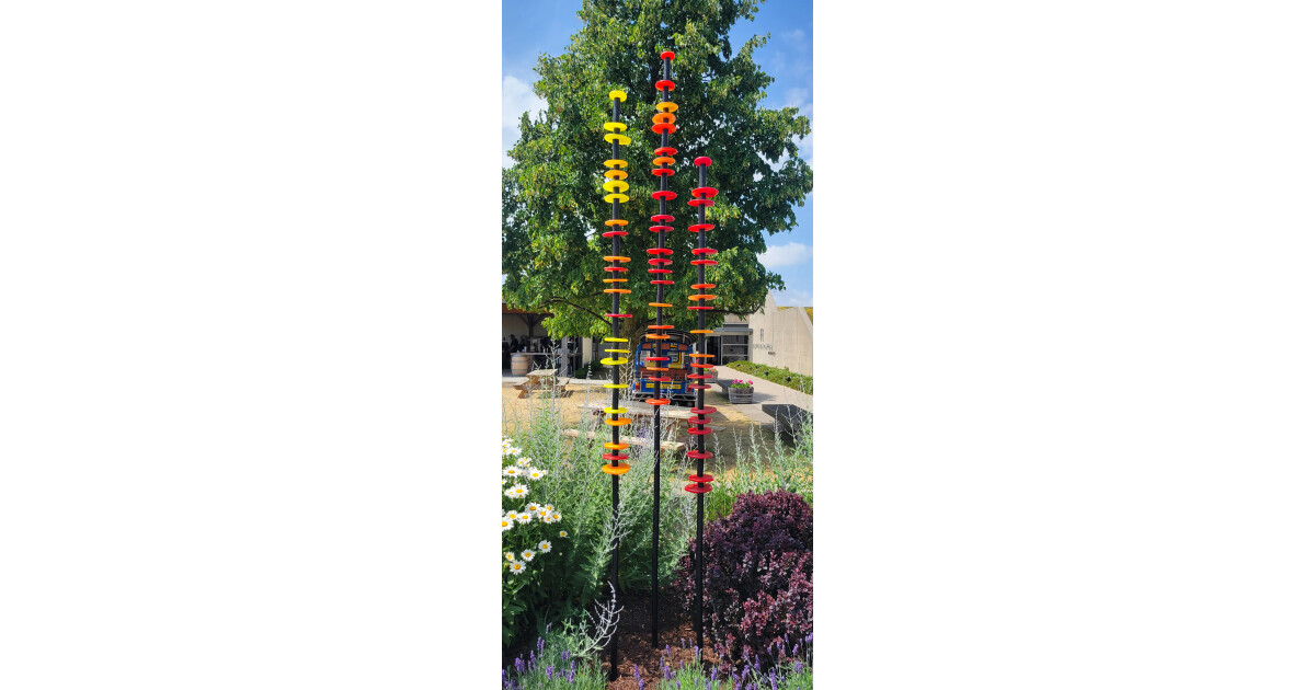 Shifted Light Grove of 3, Red, Orange, Yellow » Oeno Gallery
